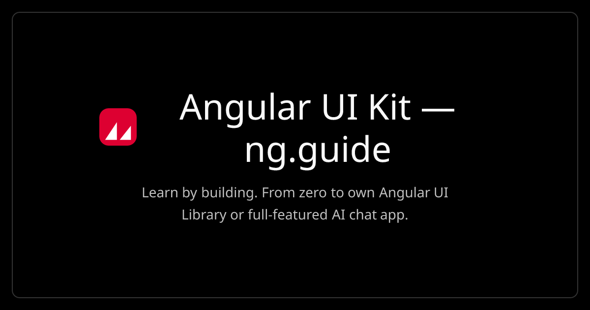 Angular UI Kit — ng.guide | Angular Courses – ng.guide